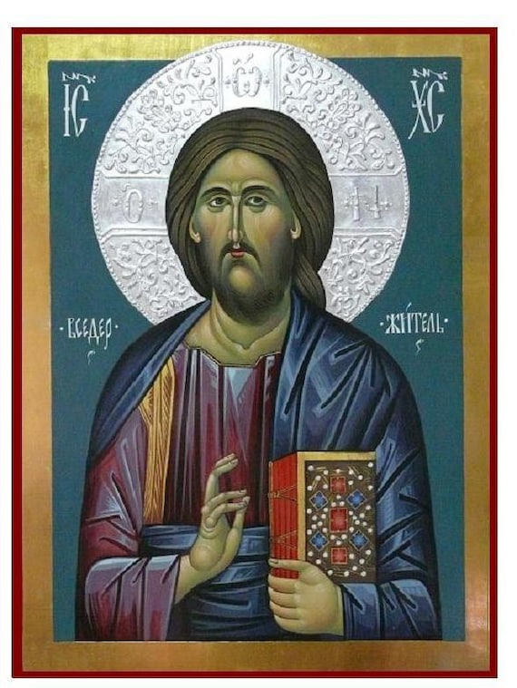 Icon of Jesus Christ Hand-painted Icon Christ Pantocrator | Etsy