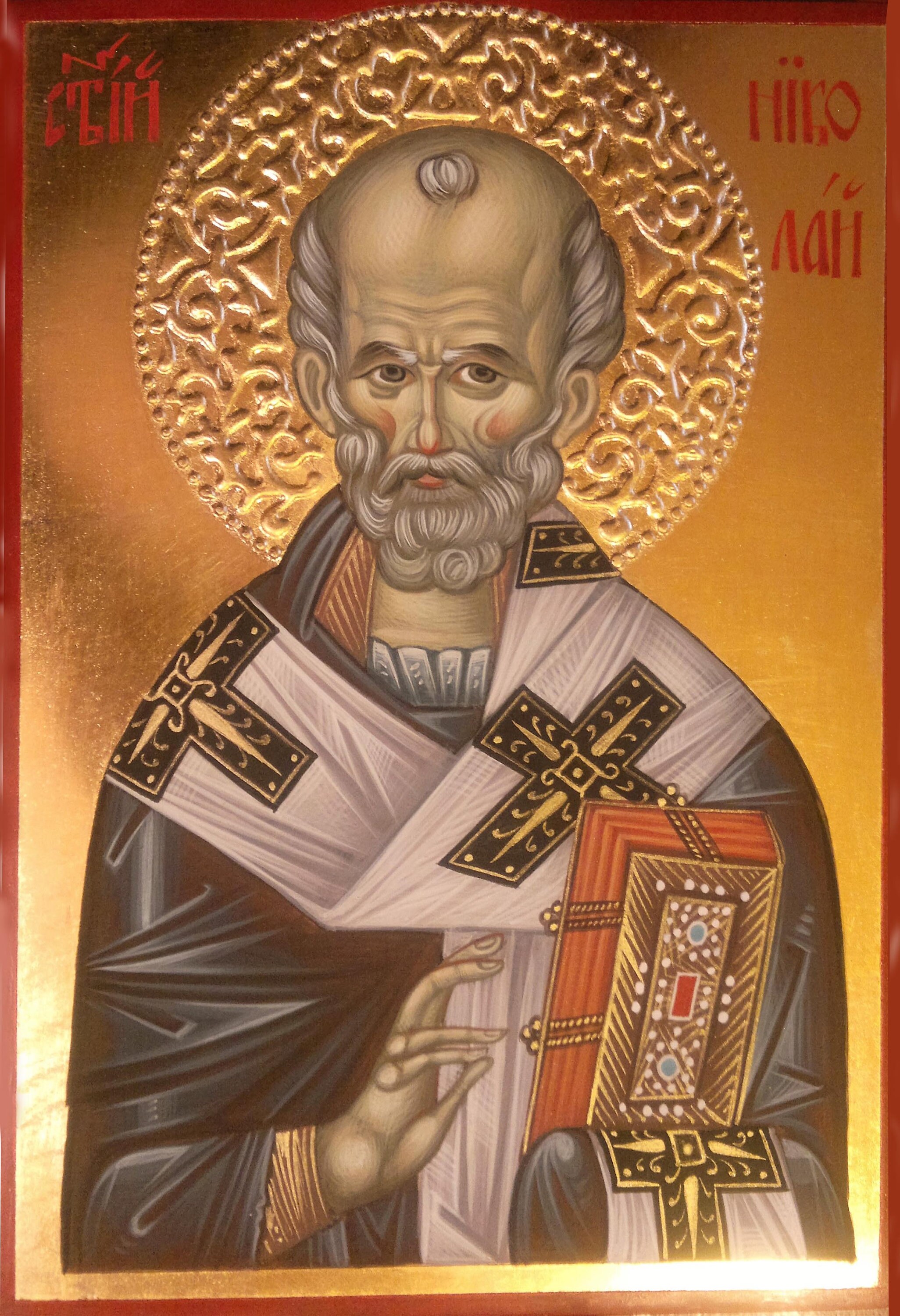 St. Nicholas, Orthodox icon hand-painted, Byzantine icon, iconography
