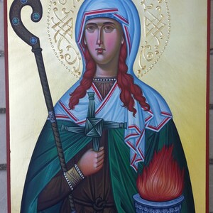 St. Brigid of Ireland, St. Brigid of Kildare Religious Icon, Christian ...