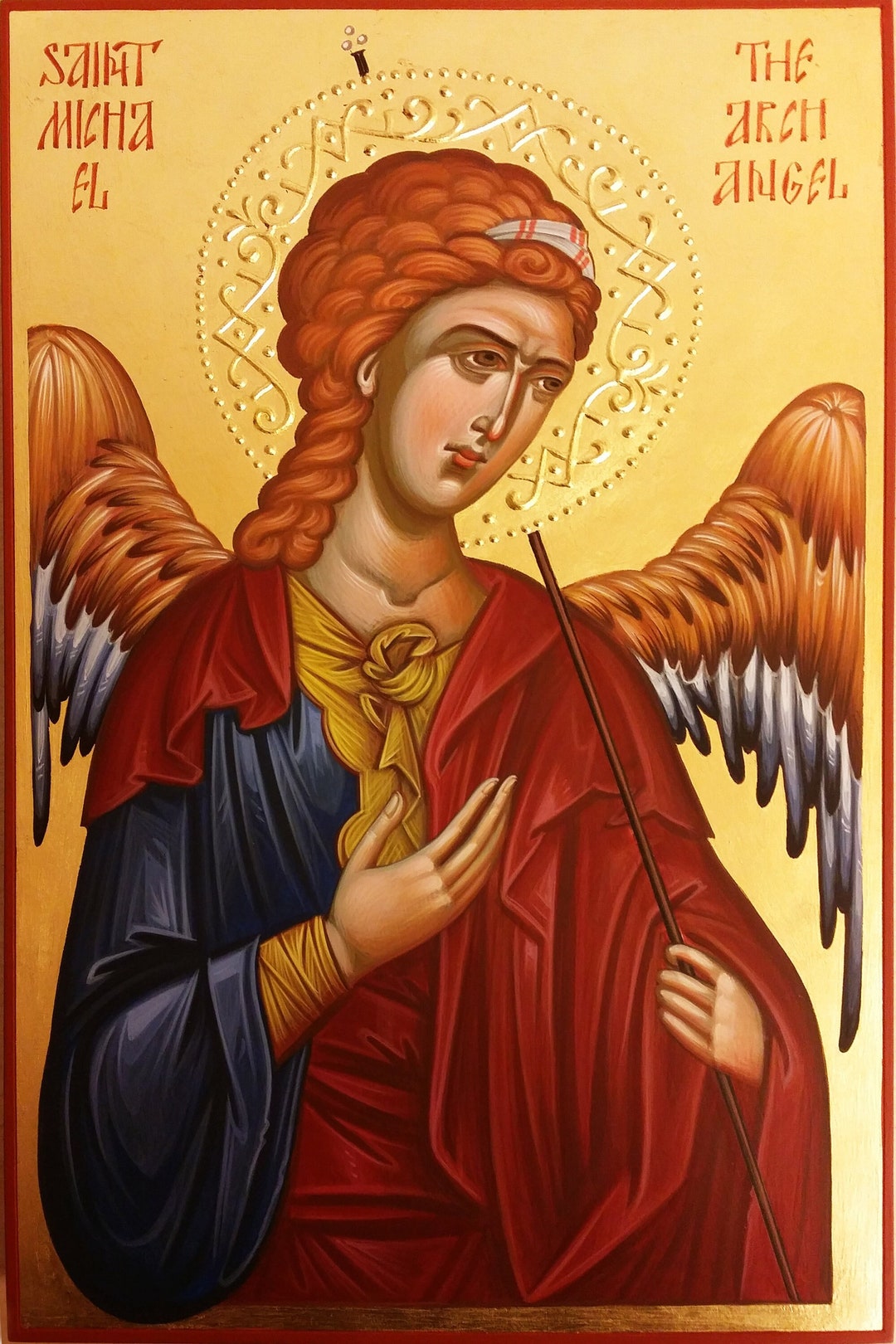 St. Michael the Archangel, Hand Painted Byzantine Icon, Orthodox Icon ...