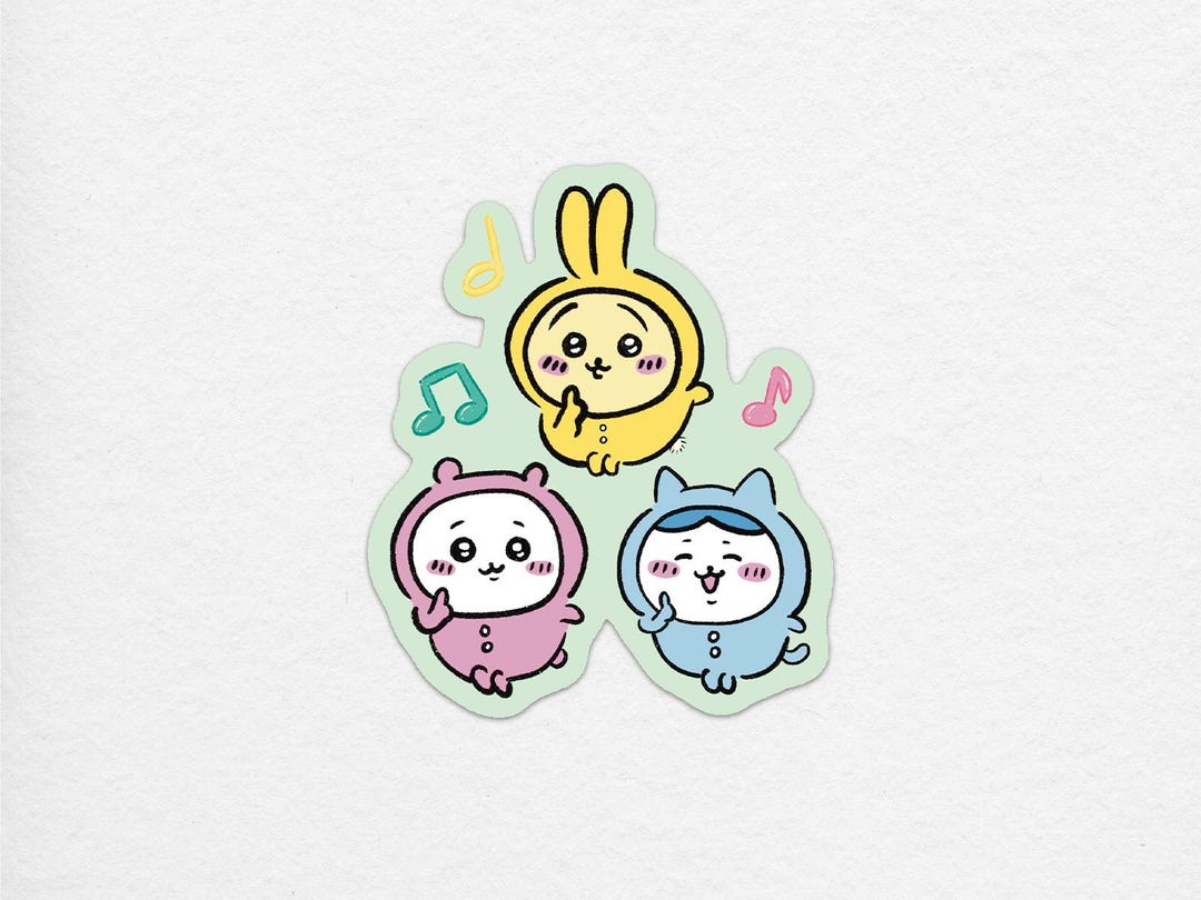 Pajama Parties Chiikawa Sticker | Kawaii Chiikawa Hachiware Usagi Vinyl ...