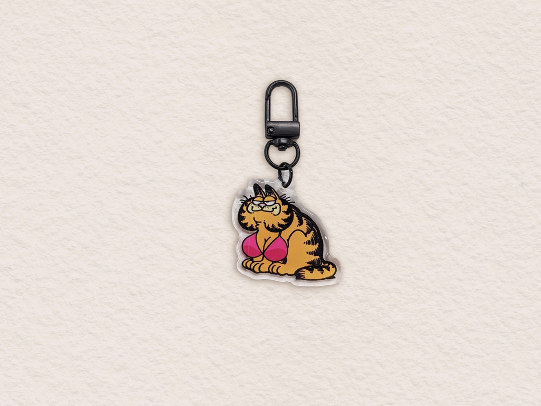 Garf Big Naturals 1.5'' Acrylic Charm / 3 Sticker Orange Cat Acrylic ...