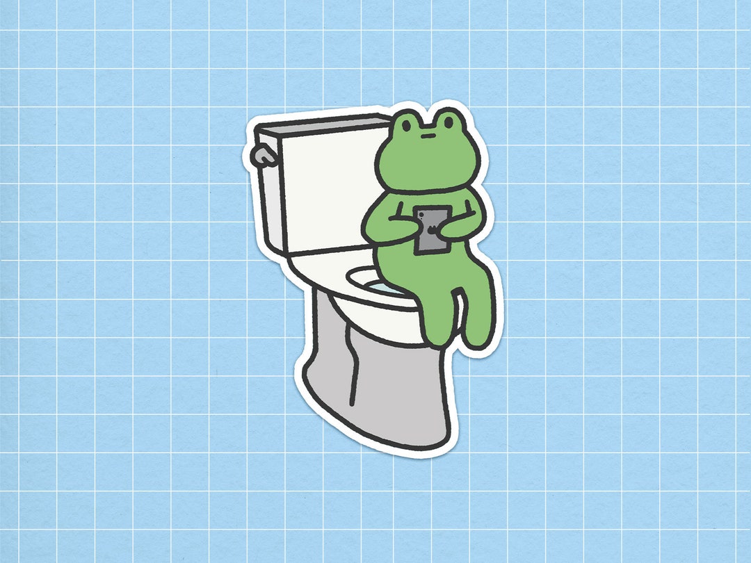 Toilet Frog Sticker - Kawaii Froggy Stickers, Waterproof Vinyl Sticker ...