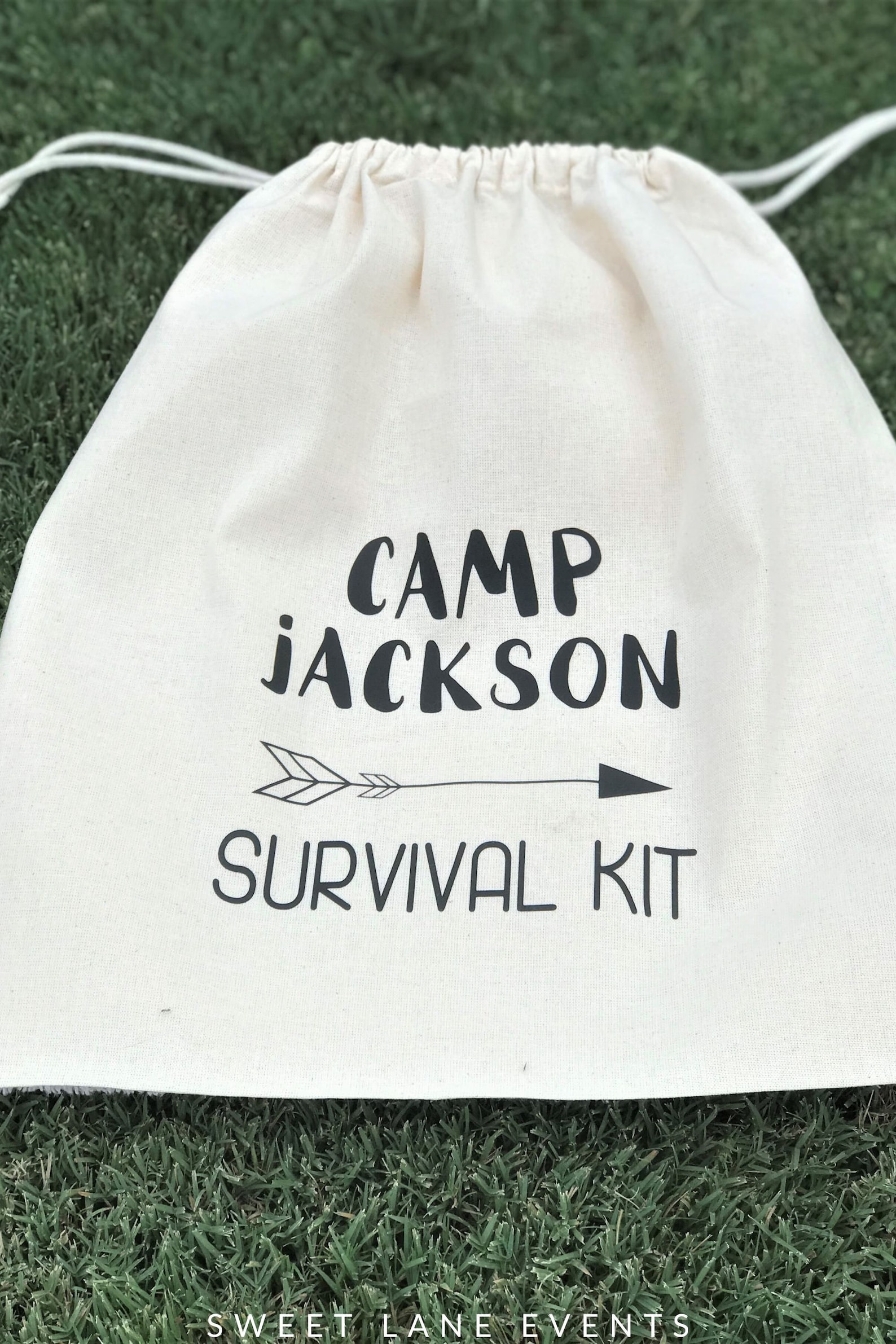 Camp Survival Kit Backpacks, Personalized Drawstring Canvas Cotton ...