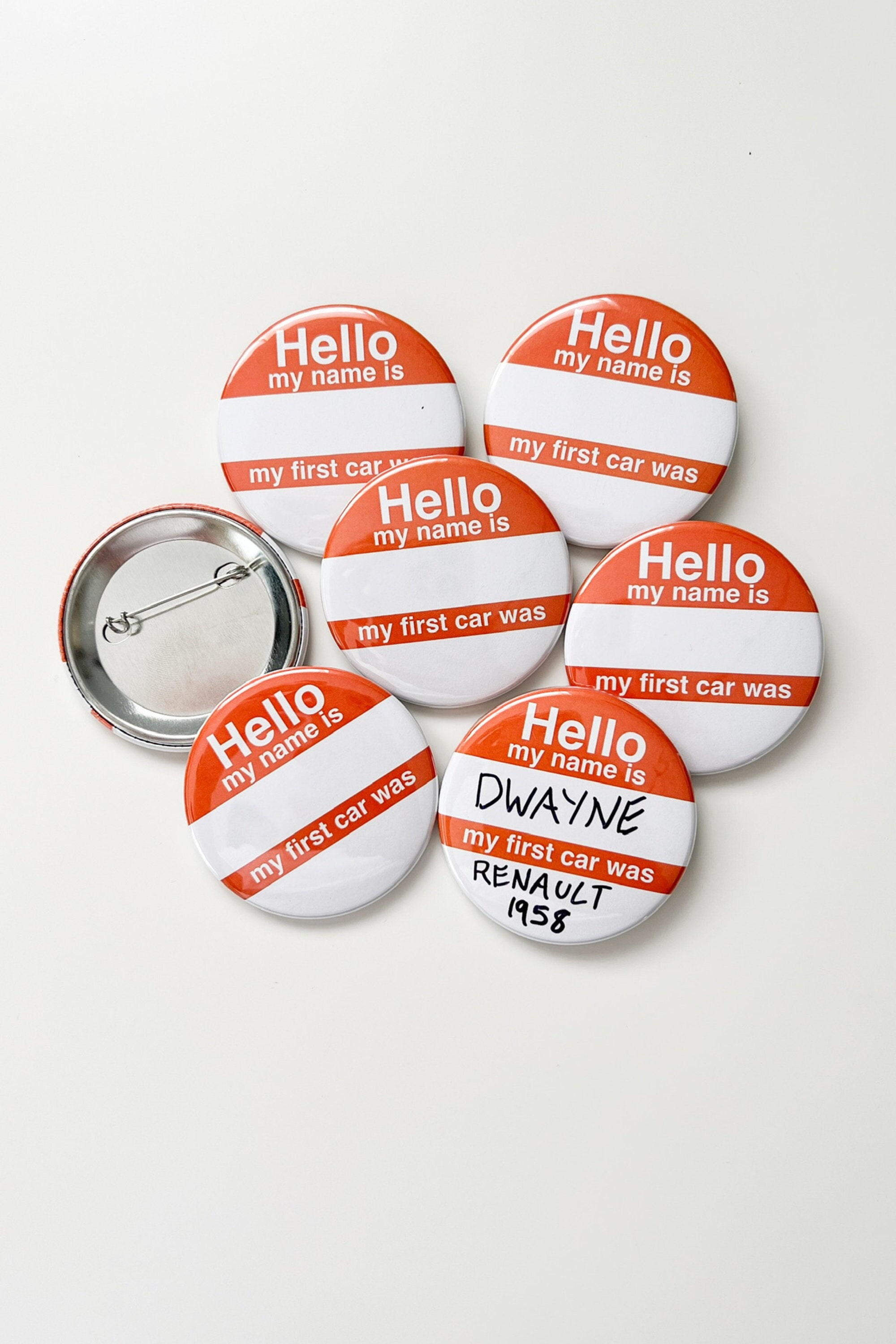 Hello My Name is Party Name Buttons Custom Party Conversation Starters ...