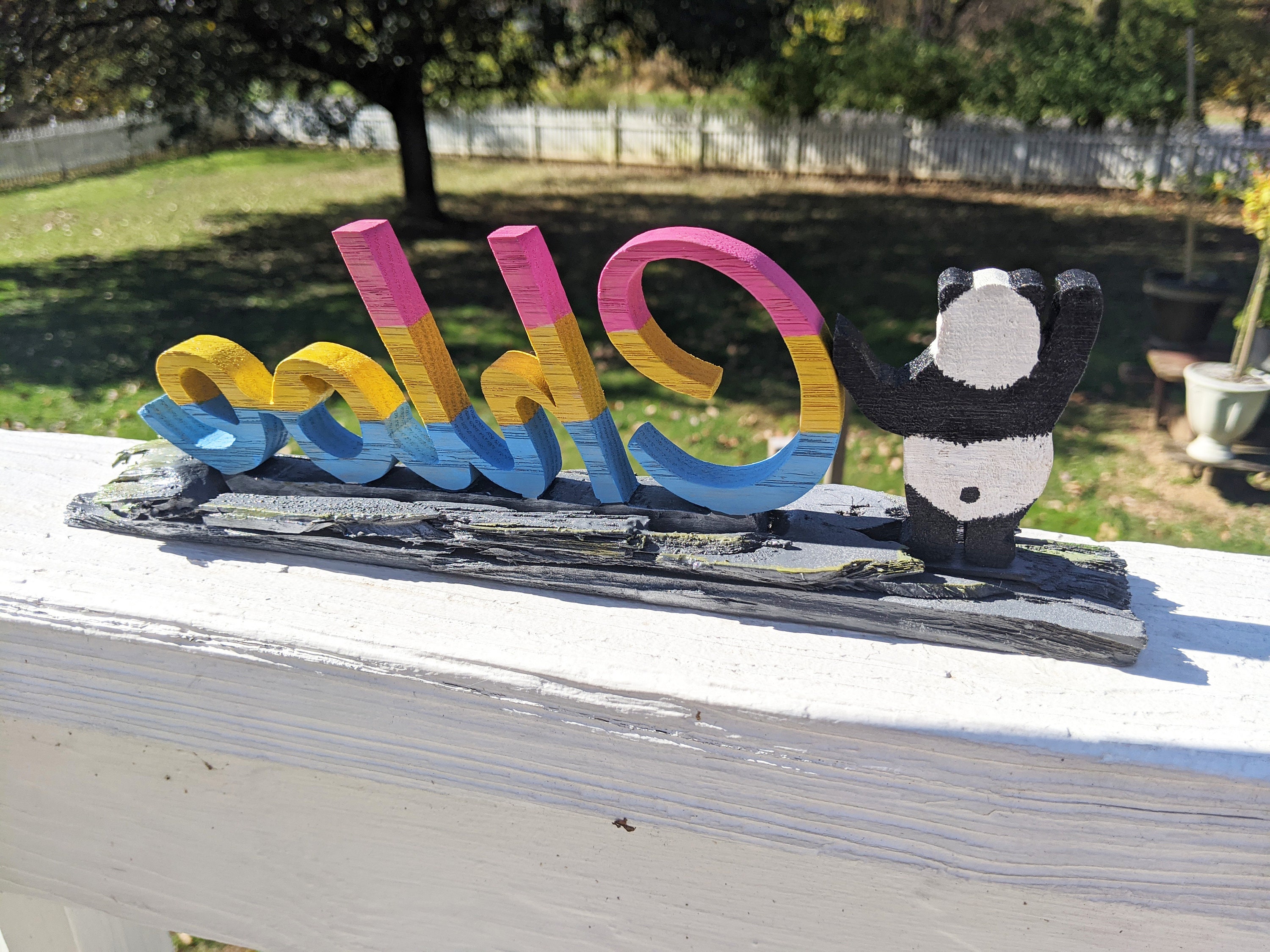 Panda Bear Wooden Name Plate, Personalized Custom Name Plate, Natural ...