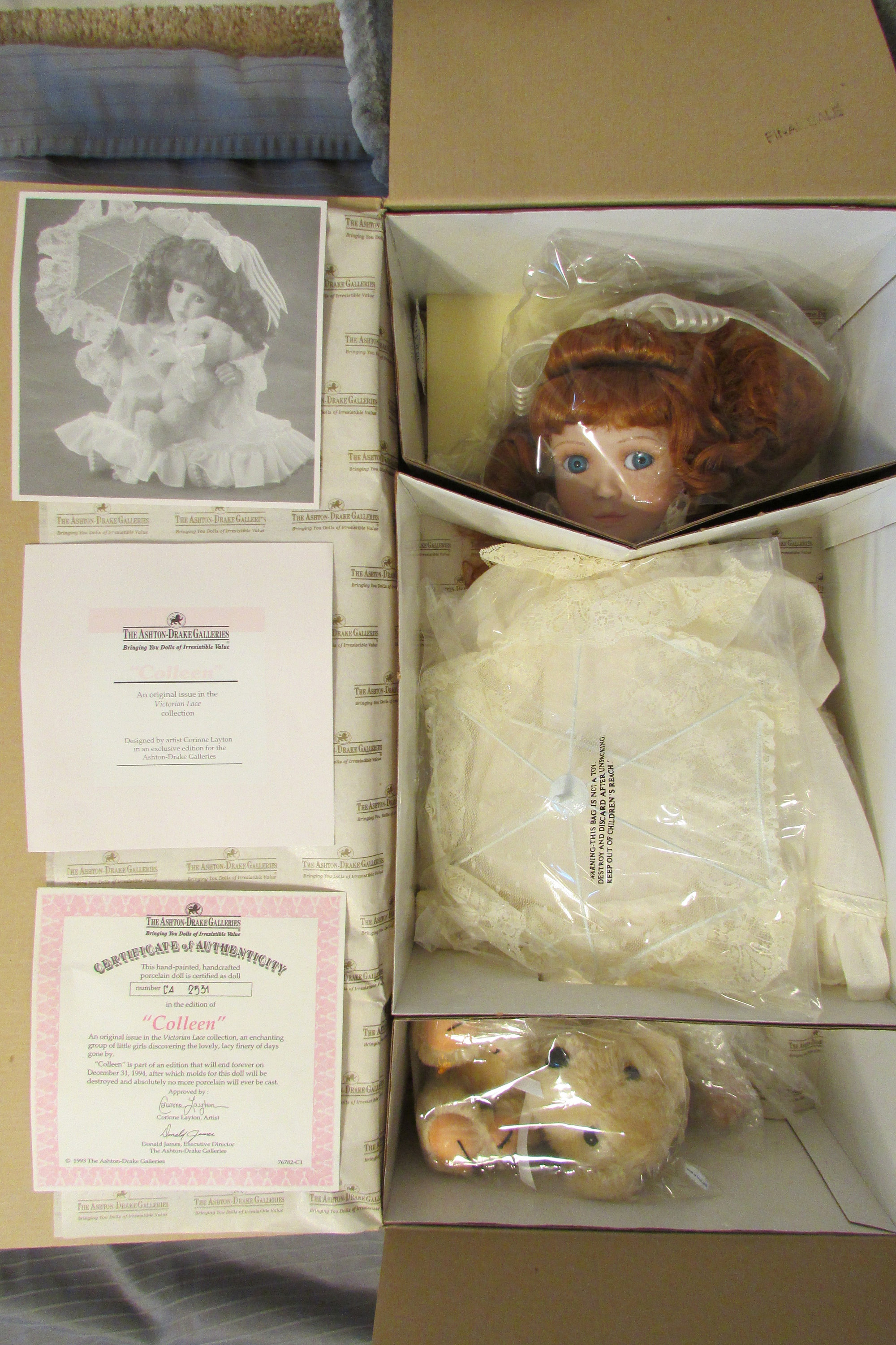 Colleen by Ashton Drake, Vintage Porcelain Collectible Doll - Etsy