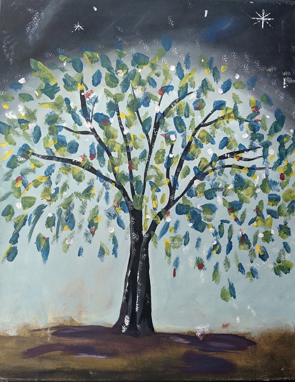 Prosperity Tree, Acrylic on Canvas, Hand Painted 16x20 - Etsy