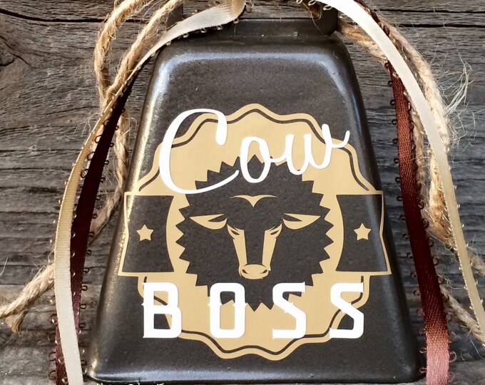 Cow Boss Cowbell Decor Country Western Cattle Cowboy | Etsy