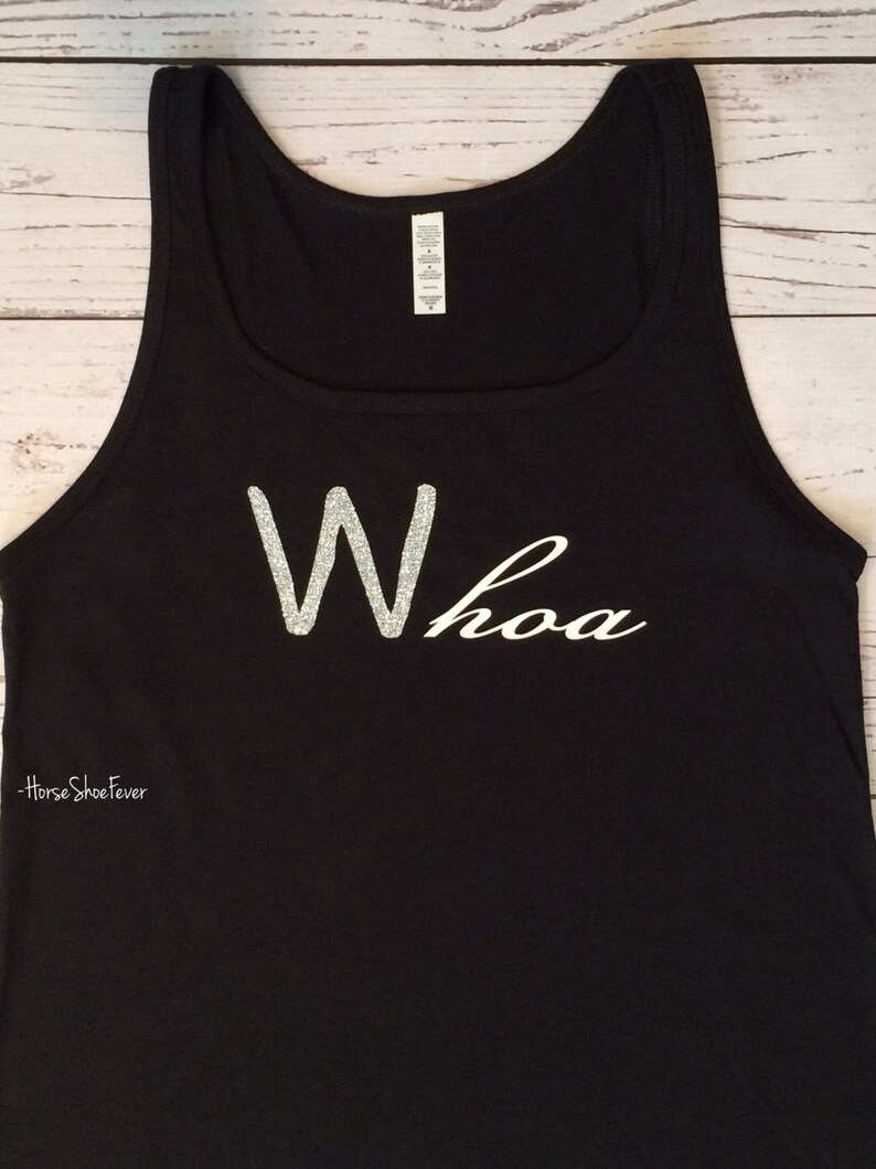 WHOA Horse Shirt Black Cowgirl Tank Top Equine Western | Etsy