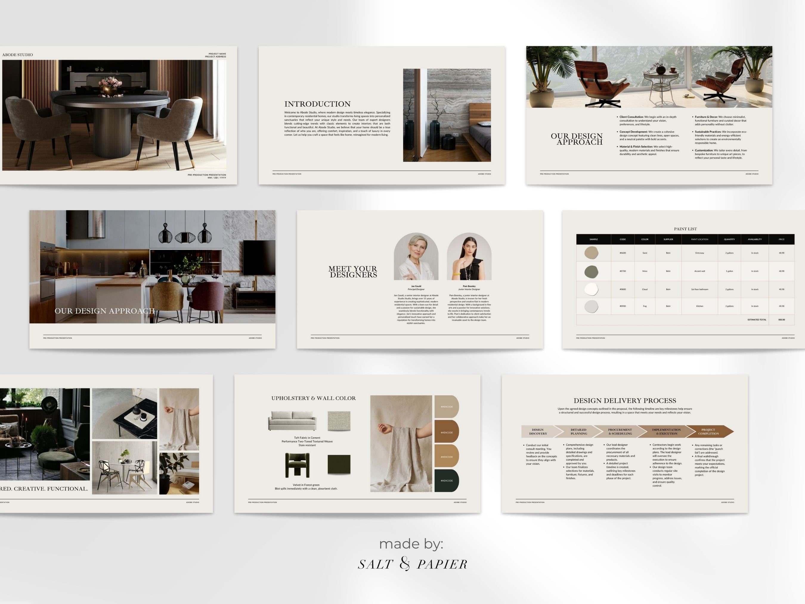 Interior Design Presentation Deck, Canva Template, FF&E Schedule ...