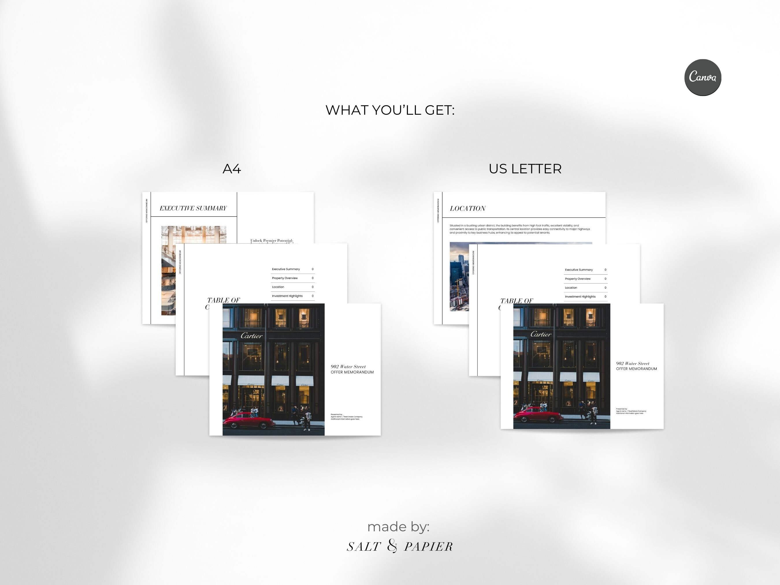 Commercial Real Estate Offer Memorandum Template: Minimalist Design ...