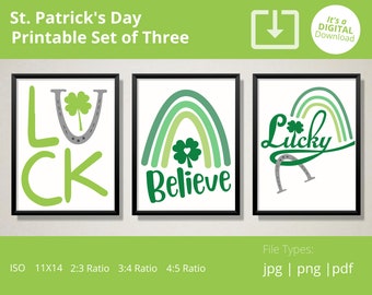 Luck St. Patrick's Day Wall Art Decor Printable PDF JPG PNG - Etsy