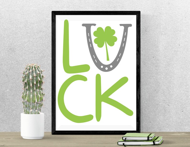 Luck St. Patrick's Day Wall Art Decor Printable PDF JPG PNG - Etsy