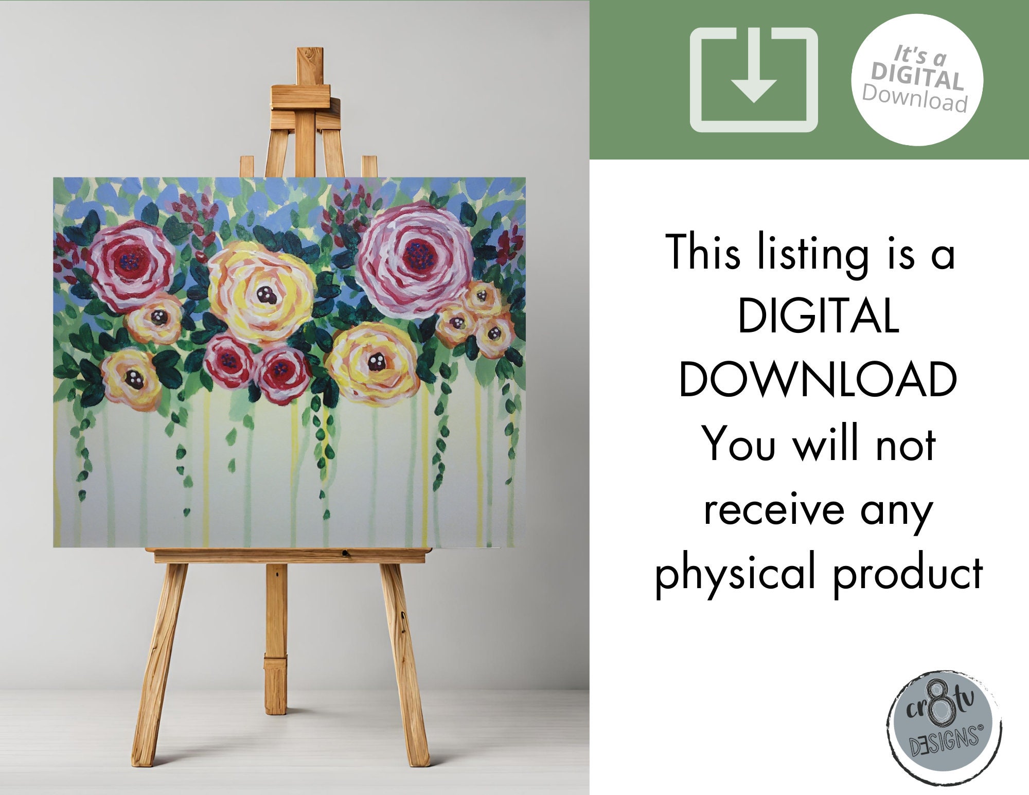 Spring Flowers Acrylic Step-by-step Painting Peonies Roses Tutorial ...