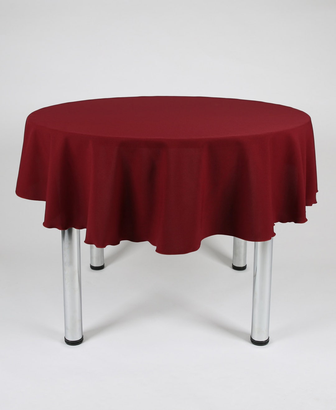 Burgundy Round Tablecloth Made From Polyester Fabric Not Cotton. - Etsy UK