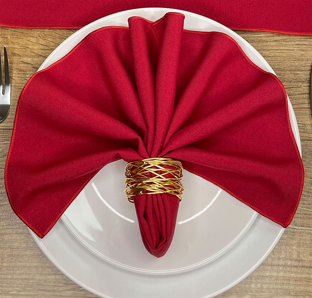 Dark Red cherry Napkins Made From Polyester Fabric Not Cotton. - Etsy