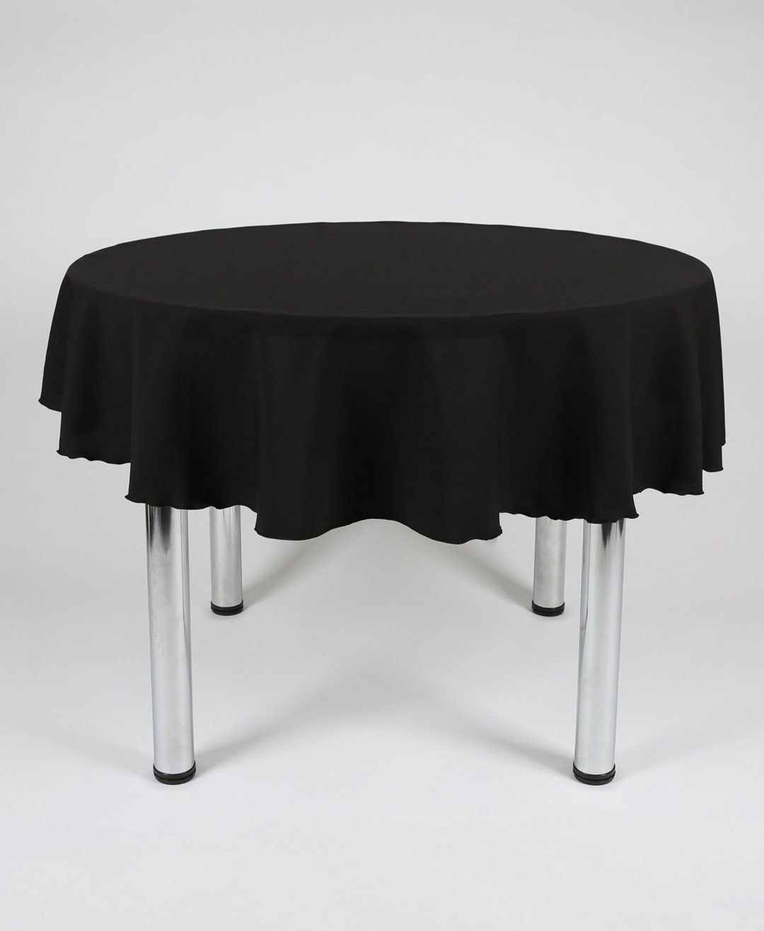 Black Round Tablecloth Made From Polyester Fabric Not Cotton. - Etsy
