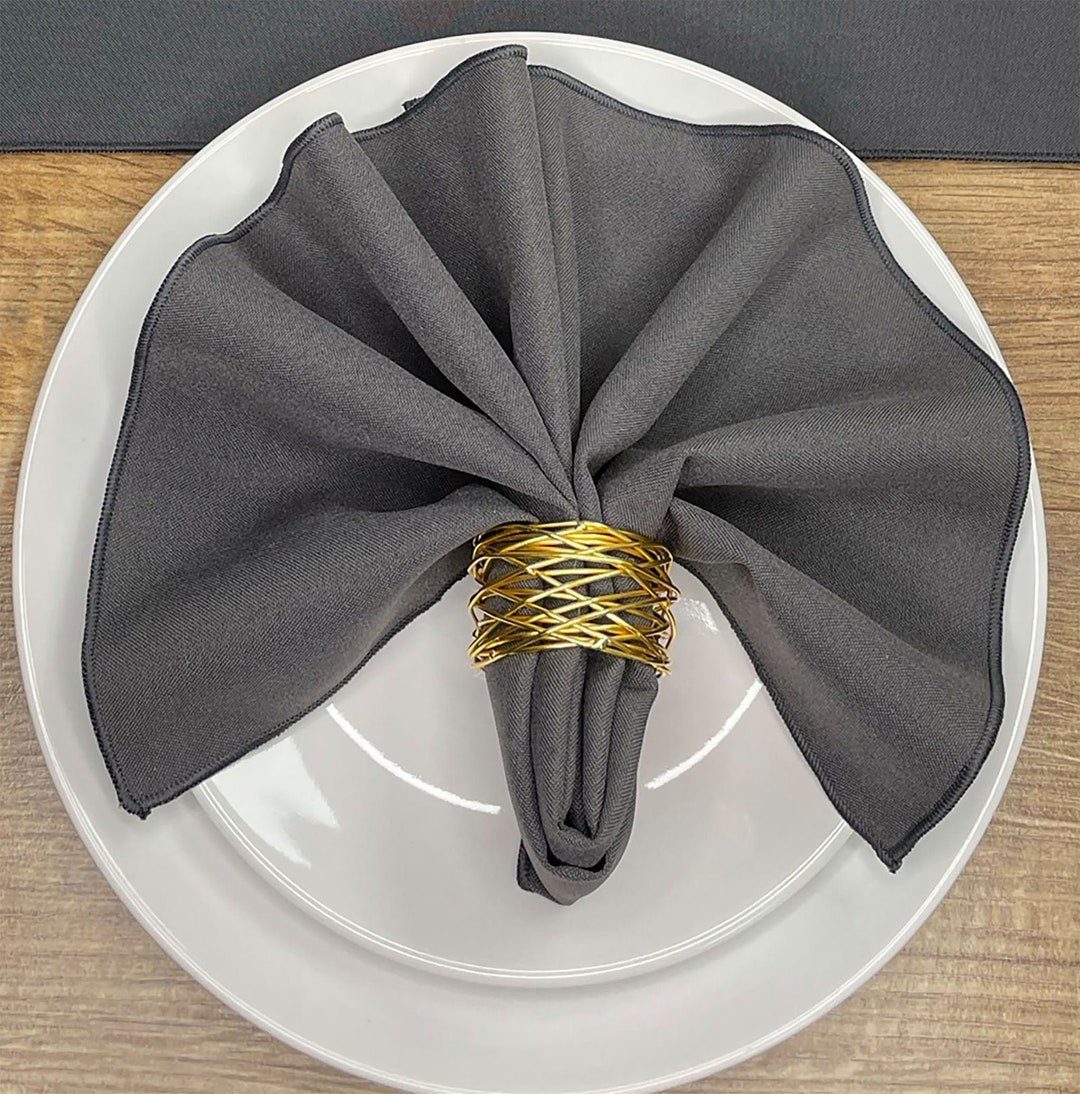 Dark Grey Napkins Made From Polyester Fabric Not Cotton. - Etsy