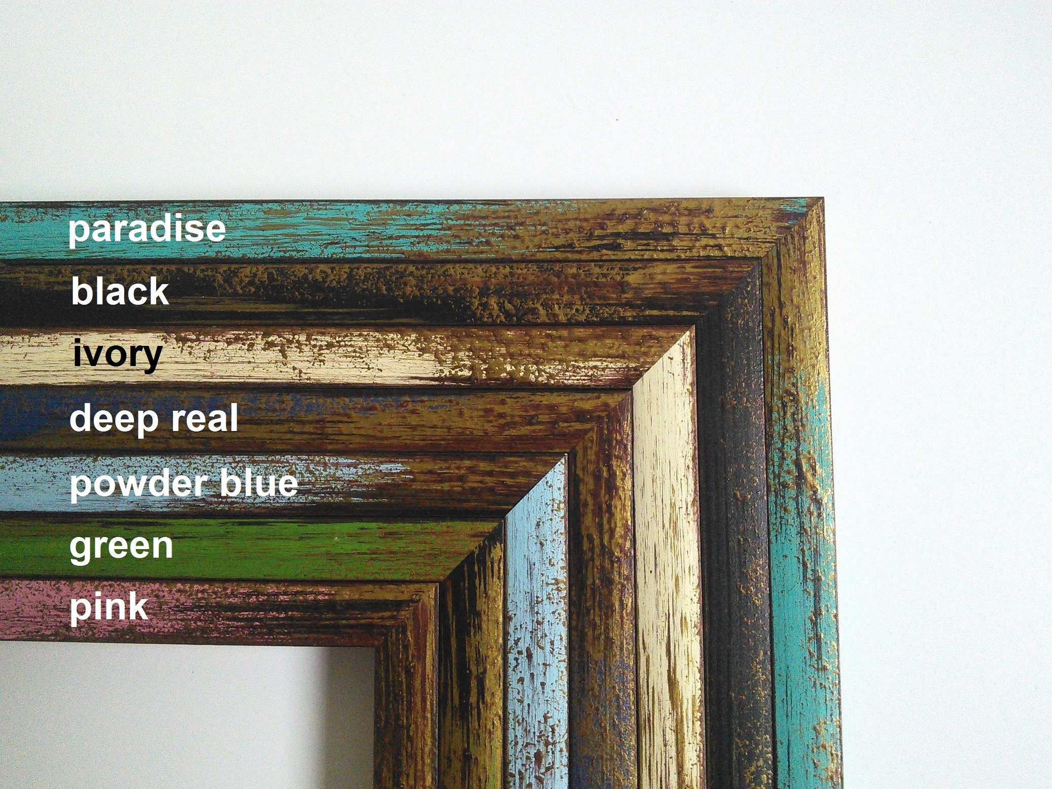 Blue Distressed Wood Frames