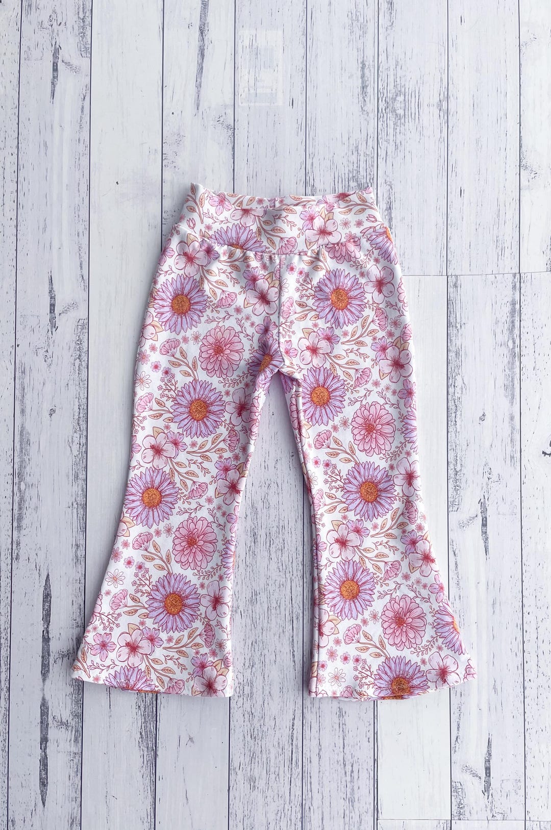 Pink Floral Flares - Etsy