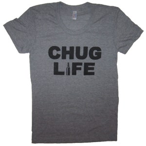 Womens Chug Life T Shirt Funny Drinking Beer Novelty Graphic Humor Tee ...
