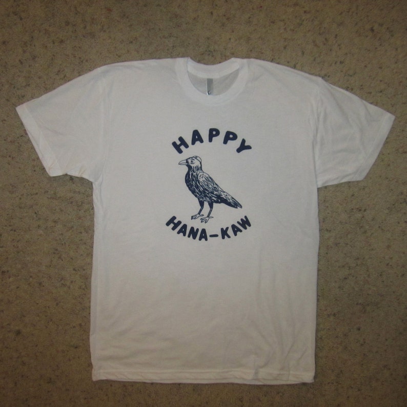 Mens Happy Hanu-kaw Hanukkah Crow T Shirt Funny Cute Animal Bird ...