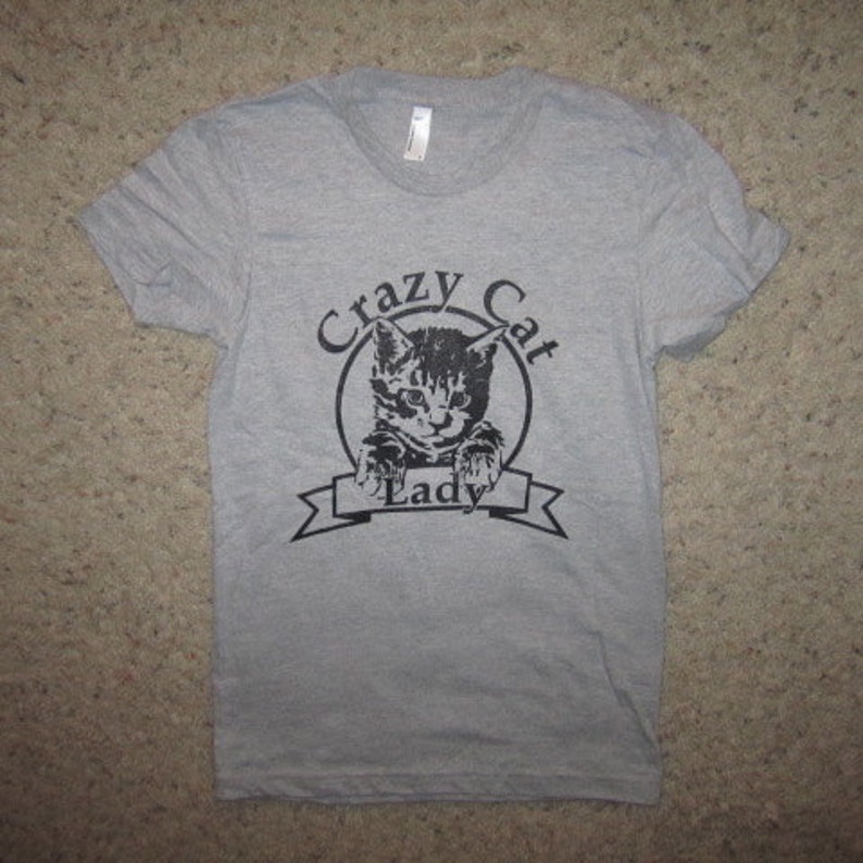 Womens Crazy Cat Lady T Shirt Funny Cats Kitten Meow Kitties - Etsy