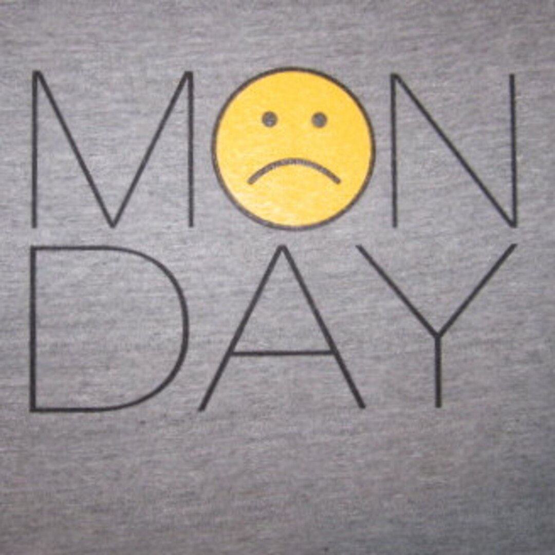 Womens Monday T Shirt Frown Face Funny Tee Humor Sarcasm Witty Awesome ...