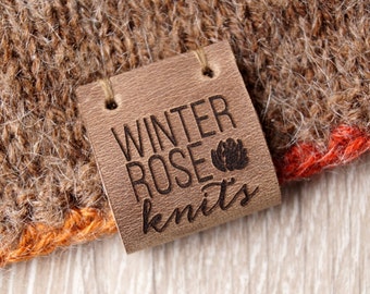 Center Fold Leather Labels Custom Folding Labels Personalized | Etsy