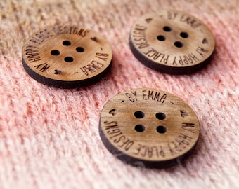 Custom wood buttons personalized wooden buttons engraved with | Etsy