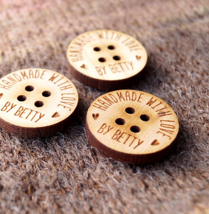 Wooden Busttons Custom Made Wood Buttons Engraved Buttons - Etsy