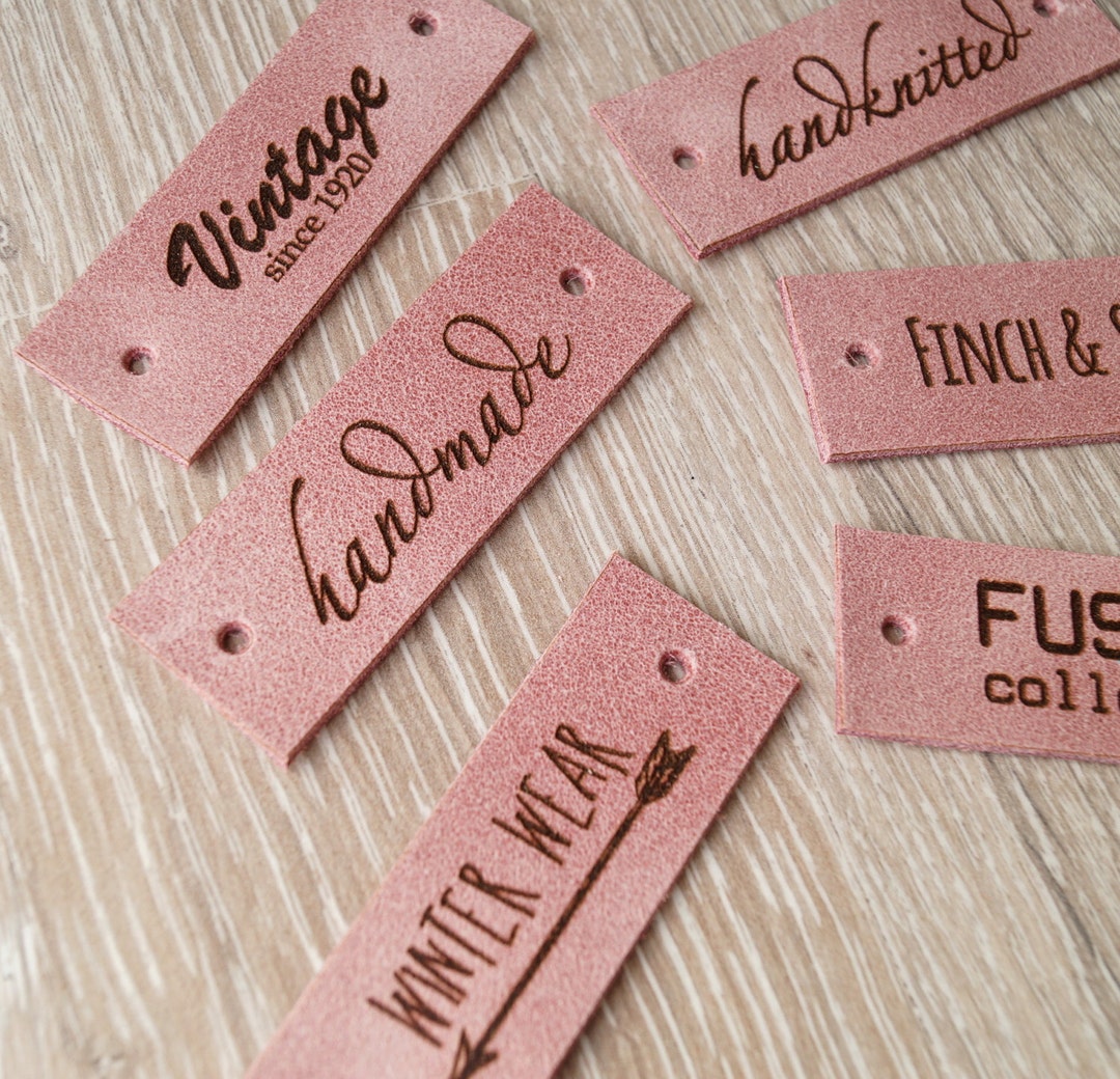 Personalized Engraved Leather Labels, Custom Labels, Leather Tags, Care ...