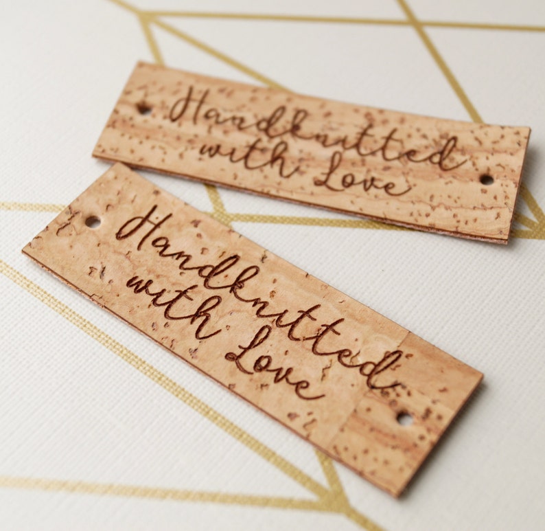 Cork Leather Labels Custom Knitting Labels Personalized - Etsy