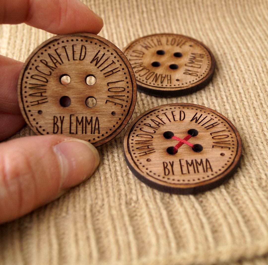 Large Wooden Buttons, Personalized Buttons for Knitted and Crocheted ...