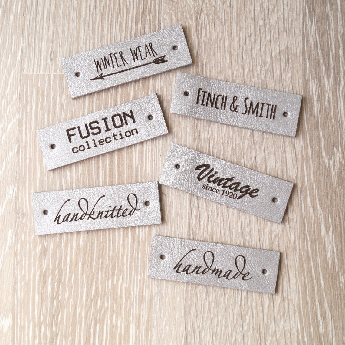 Custom Engraved Leather Labels Care Labels Personalized Real | Etsy