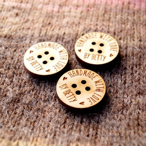 Wooden Busttons, Custom Made Wood Buttons, Engraved Buttons With Your ...