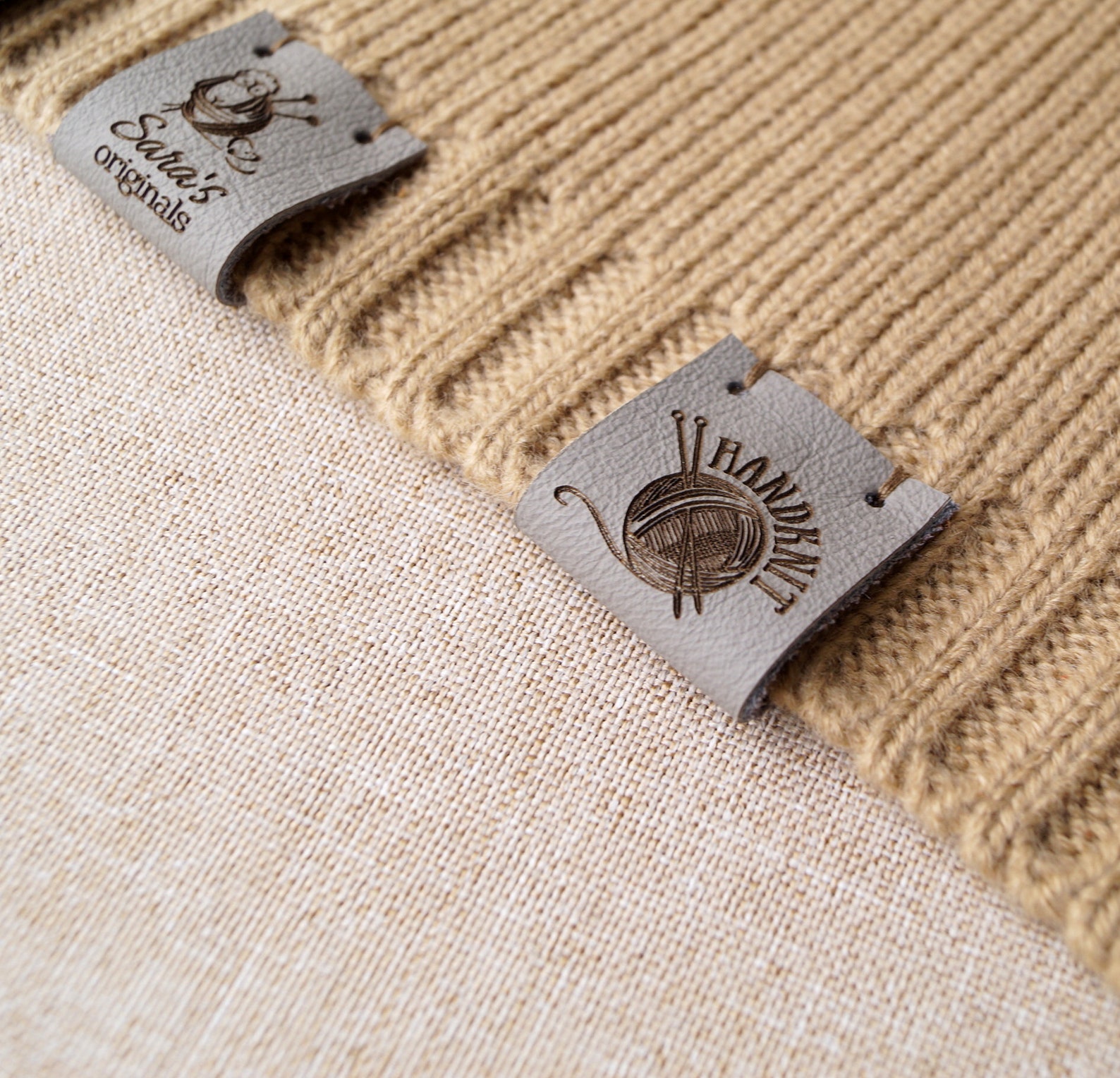 Center Fold Leather Labels Custom Folding Labels Personalized - Etsy