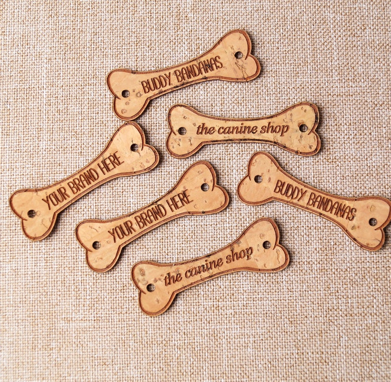 Vegan Cork Leather Labels Custom Bone Shaped Labels for Dog - Etsy