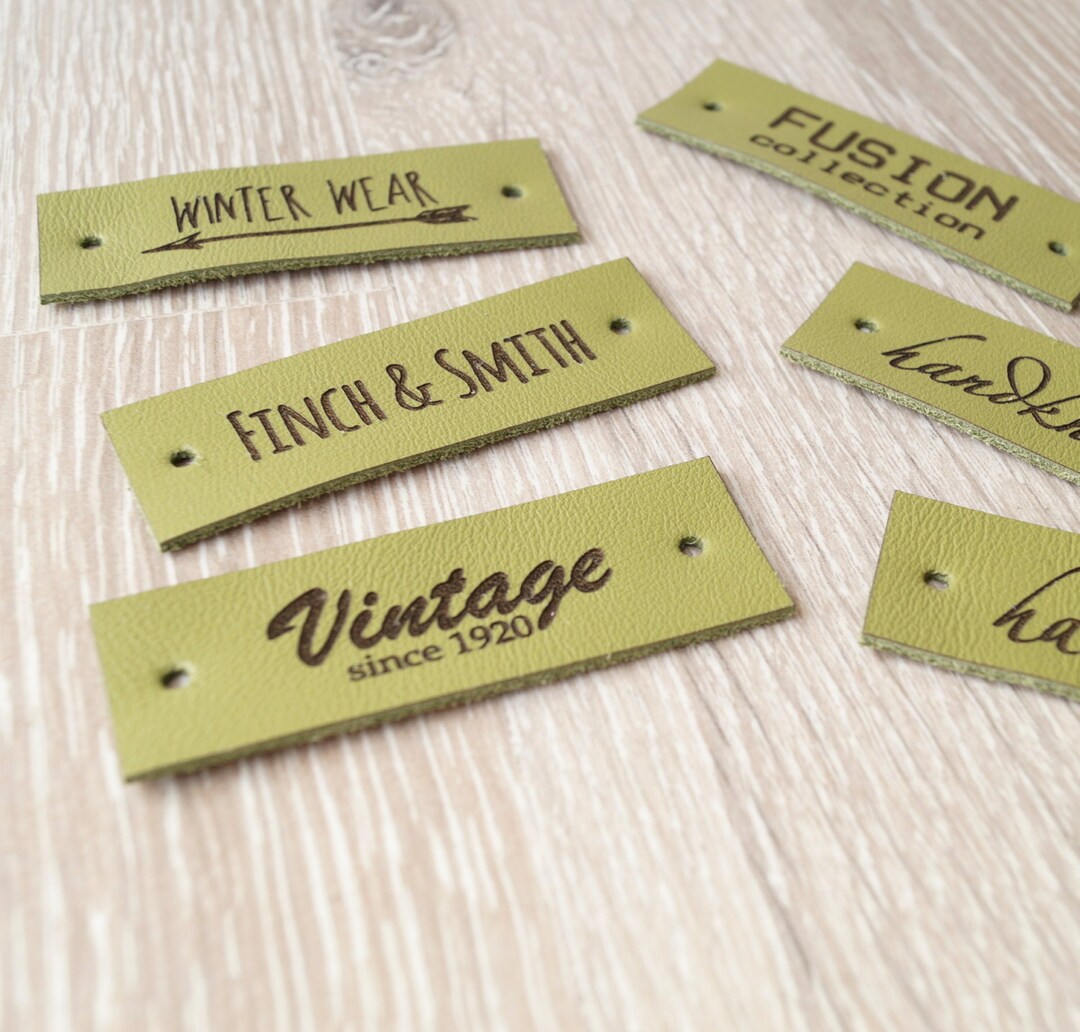 Leather Label Tags, Custom Labels, Personalized Real Leather Labels ...