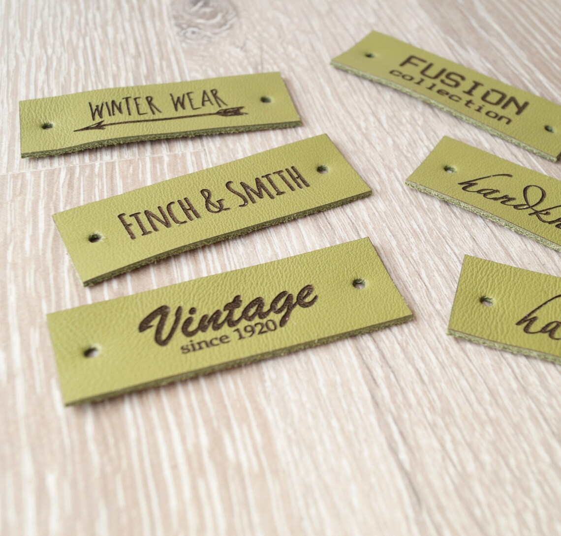 Leather Label Tags Custom Labels Personalized Real Leather - Etsy