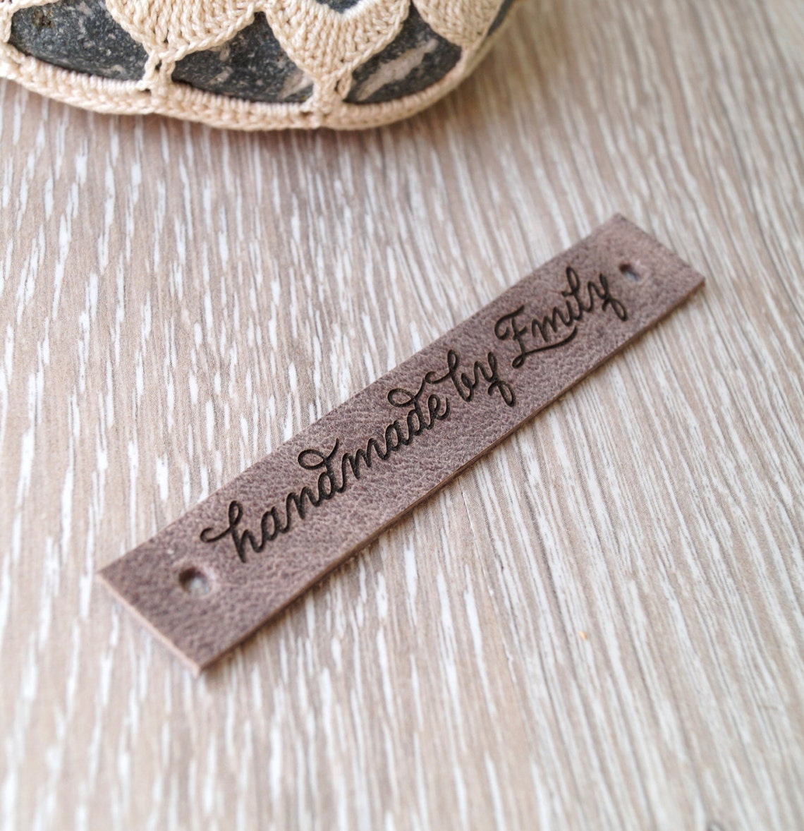 Handmade by Leather Labels Personalized Clothing Labels Real | Etsy
