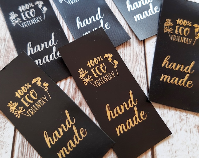 Black Satin Custom Labels on a Roll, 500-5000 per Roll Uncut Black ...