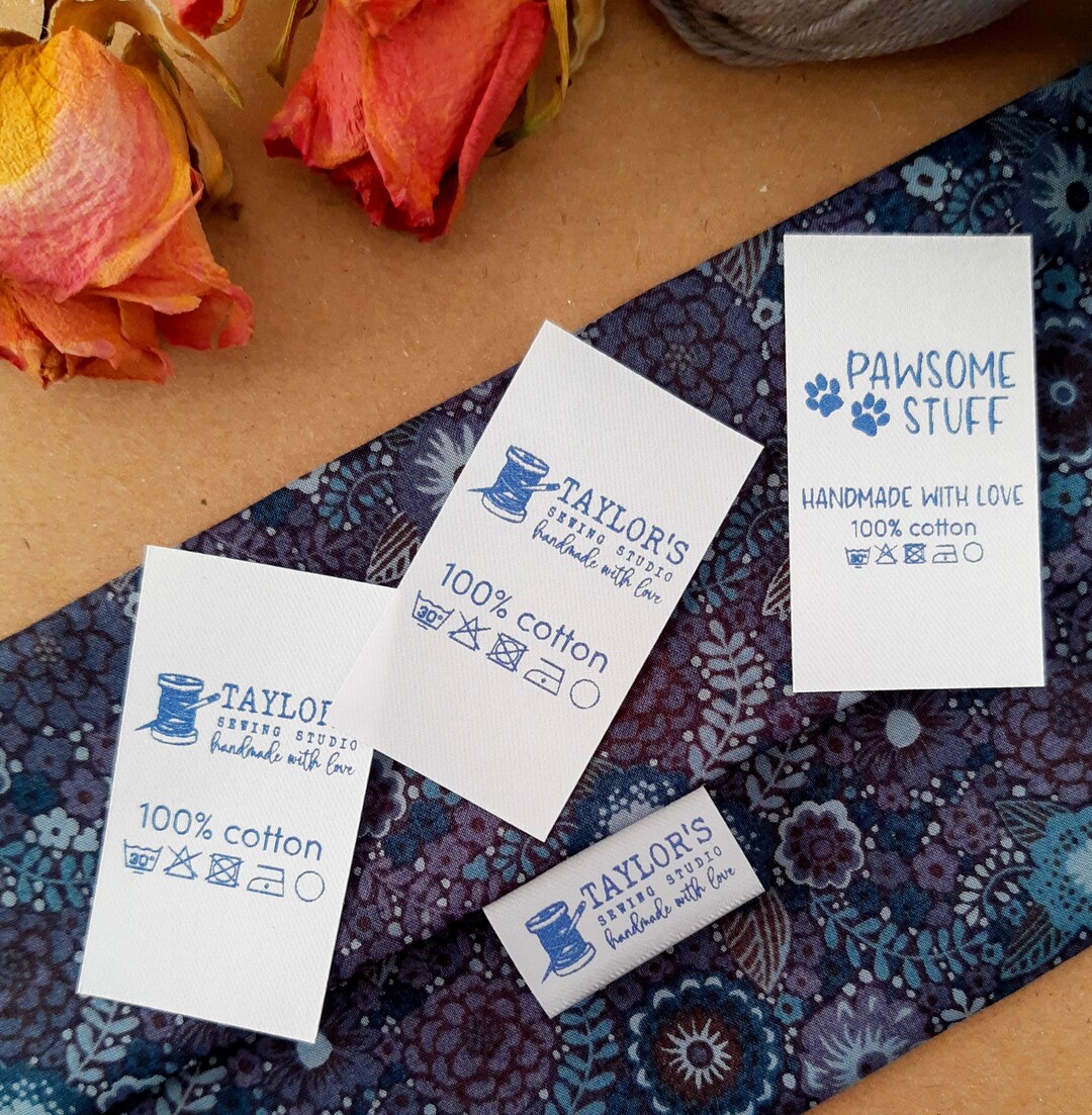 Satin Labels 100 Pc, Foldable Sewing Labels, Custom Clothing Labels ...