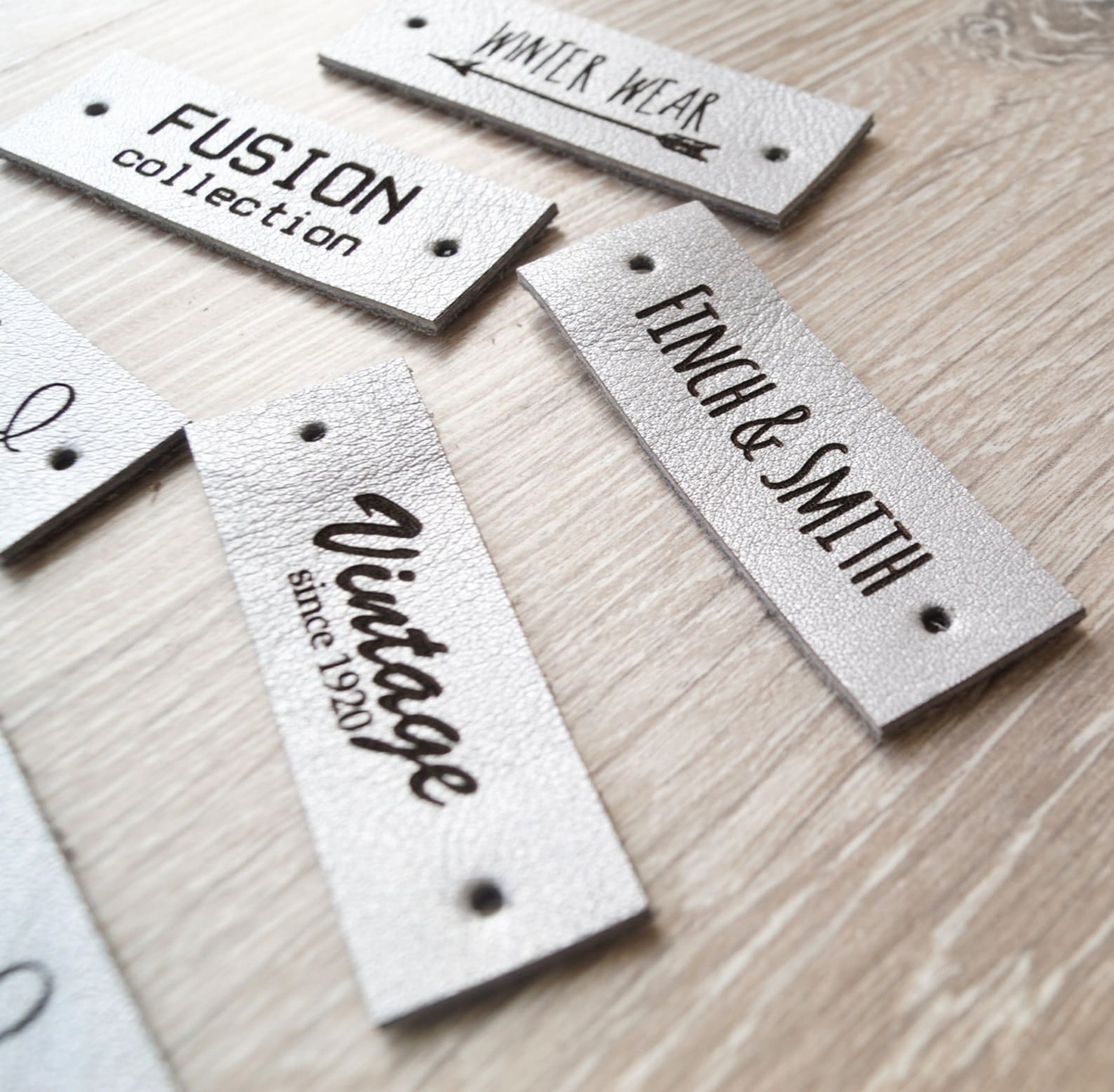 Custom Engraved Leather Labels Care Labels Personalized Real | Etsy