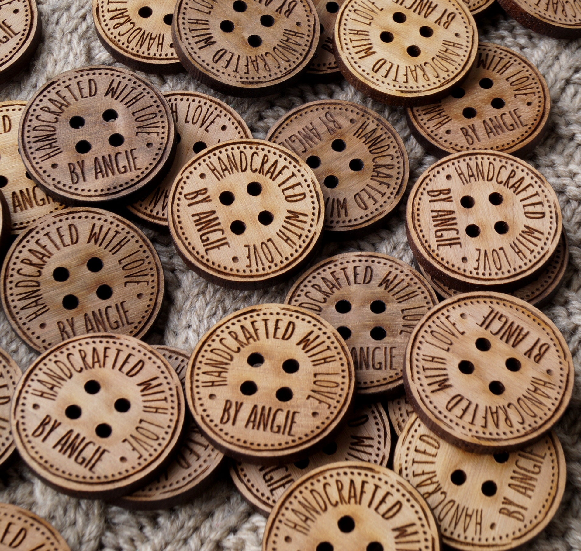 Wooden buttons for handmade items personalized buttons for | Etsy