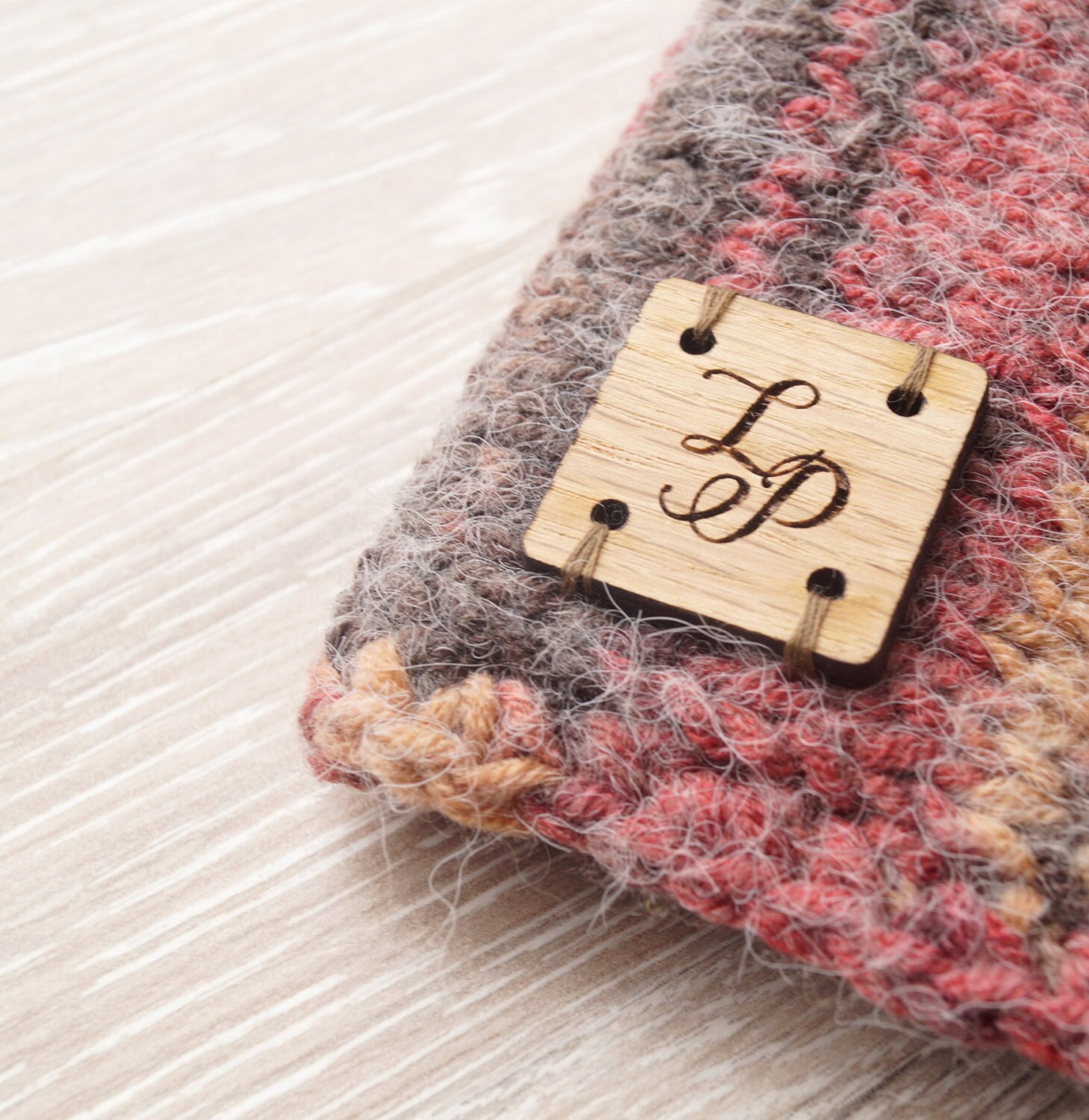 Custom wooden logo labels engraved solid wood label tags sew | Etsy