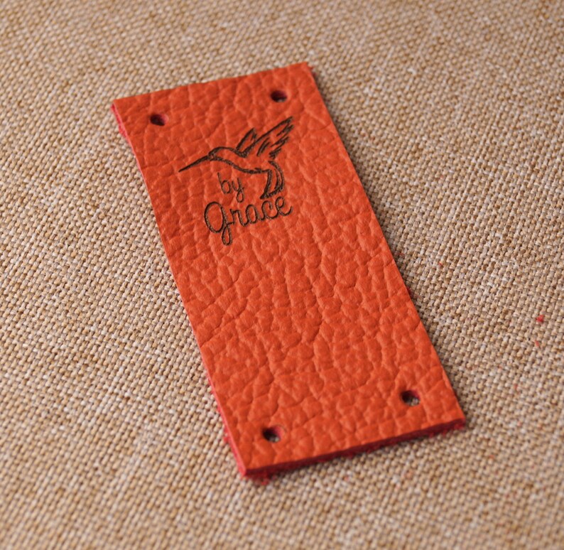 Personalized Center Fold Leather Labels Custom Folding - Etsy