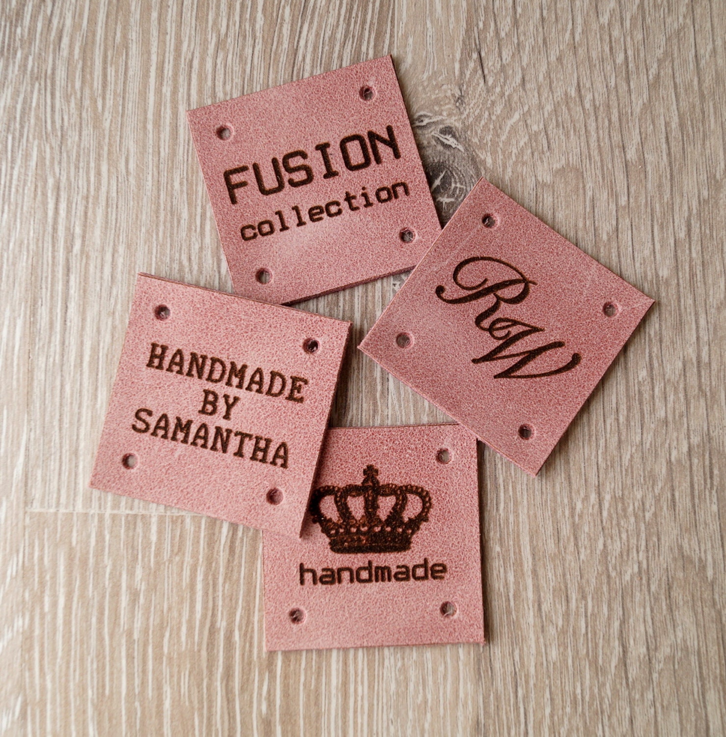Leather Sewing Tags, Custom Labels, Personalized Leather Labels ...