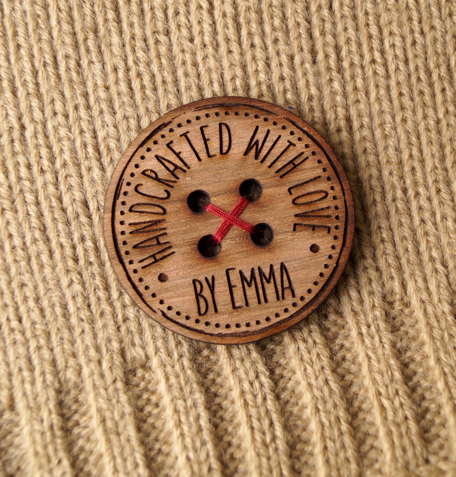 Large Wooden Buttons Personalized Buttons for Knitted and | Etsy